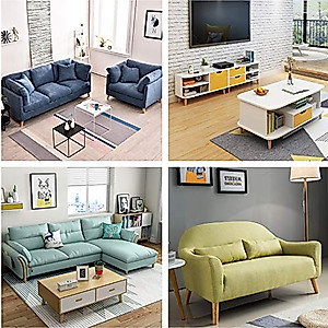 WEICHUAN Solid Rubber Wood Replacement Sofa Couch Chair Ottoman Loveseat Coffee Table Cabinet Furniture Wood Legs(6" Slant Set of 4)