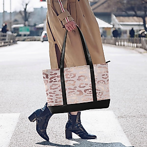 Women's Tote Shoulder Bag Leopard Print Cheetah Rose Gold Rainbow Flag Capacity Handbag