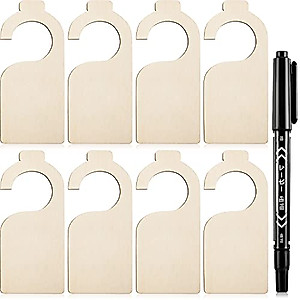 Blank Clothing Rack Divider Wooden Closet Size Divider Baby Closet Blank Organizers Hanger separators Hanging Closet Dividers with Marker Pen for Home Nursery Baby Clothes (15 Pieces)