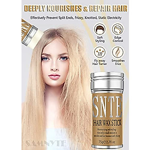Hair Wax Stick, 2pcs - Wax Stick for Hair Wigs Fly away Hair Tamer Stick for Smoothing Flyaways & Taming Frizz, Flyaways Hair Stick Hair Wax for Women & Baby Hair, New Upgrade Slick Stick by Samnyte