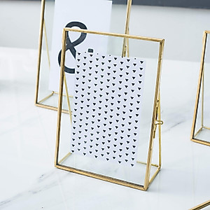 Levilan 5x7 Gold Photo Frame Vintage Style Antique Gold Standing Picture Frames with Pressed Glass, Brass (5 x 7)