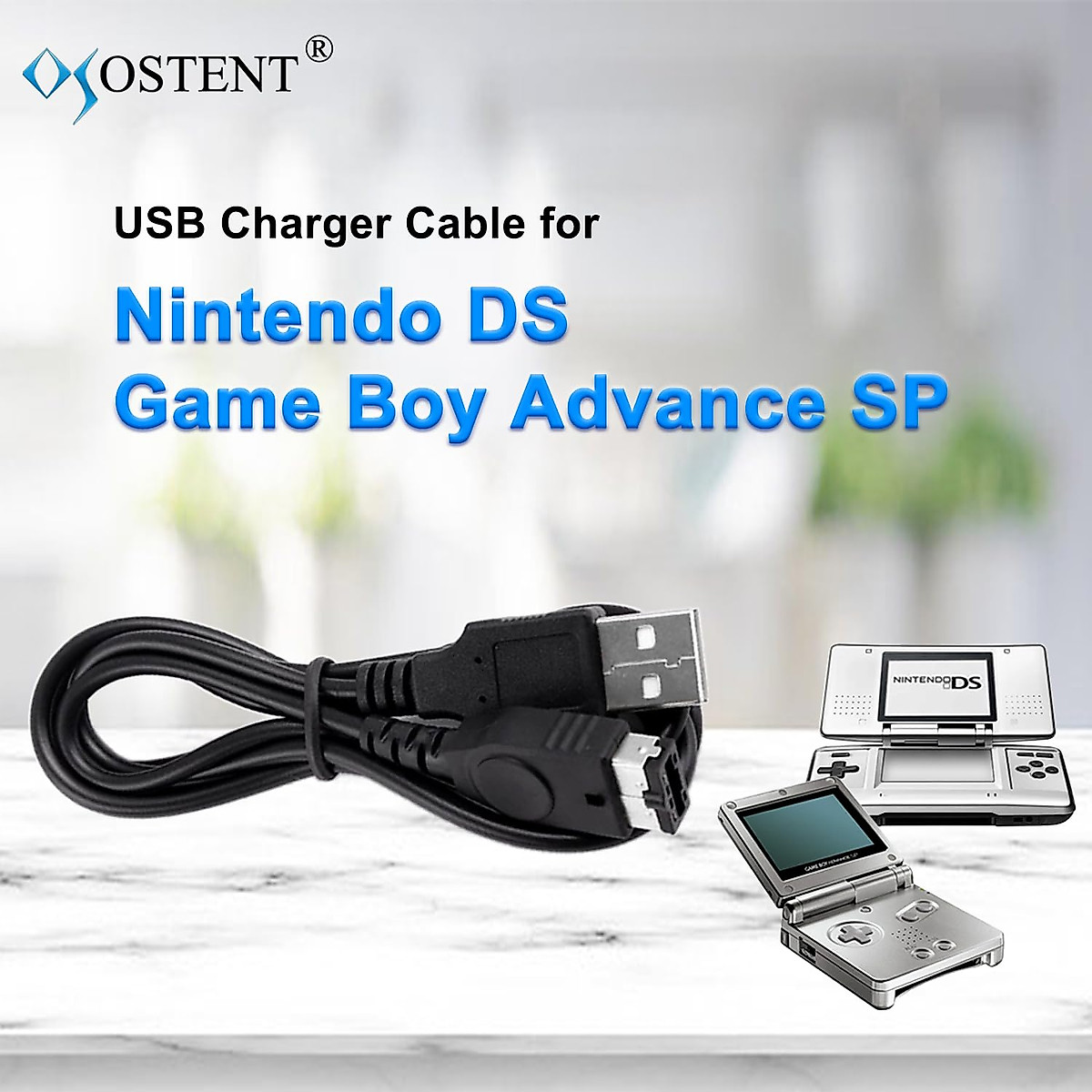 OSTENT USB Power Supply Charger Cable for Nintendo DS NDS GBA Game Boy Advance SP