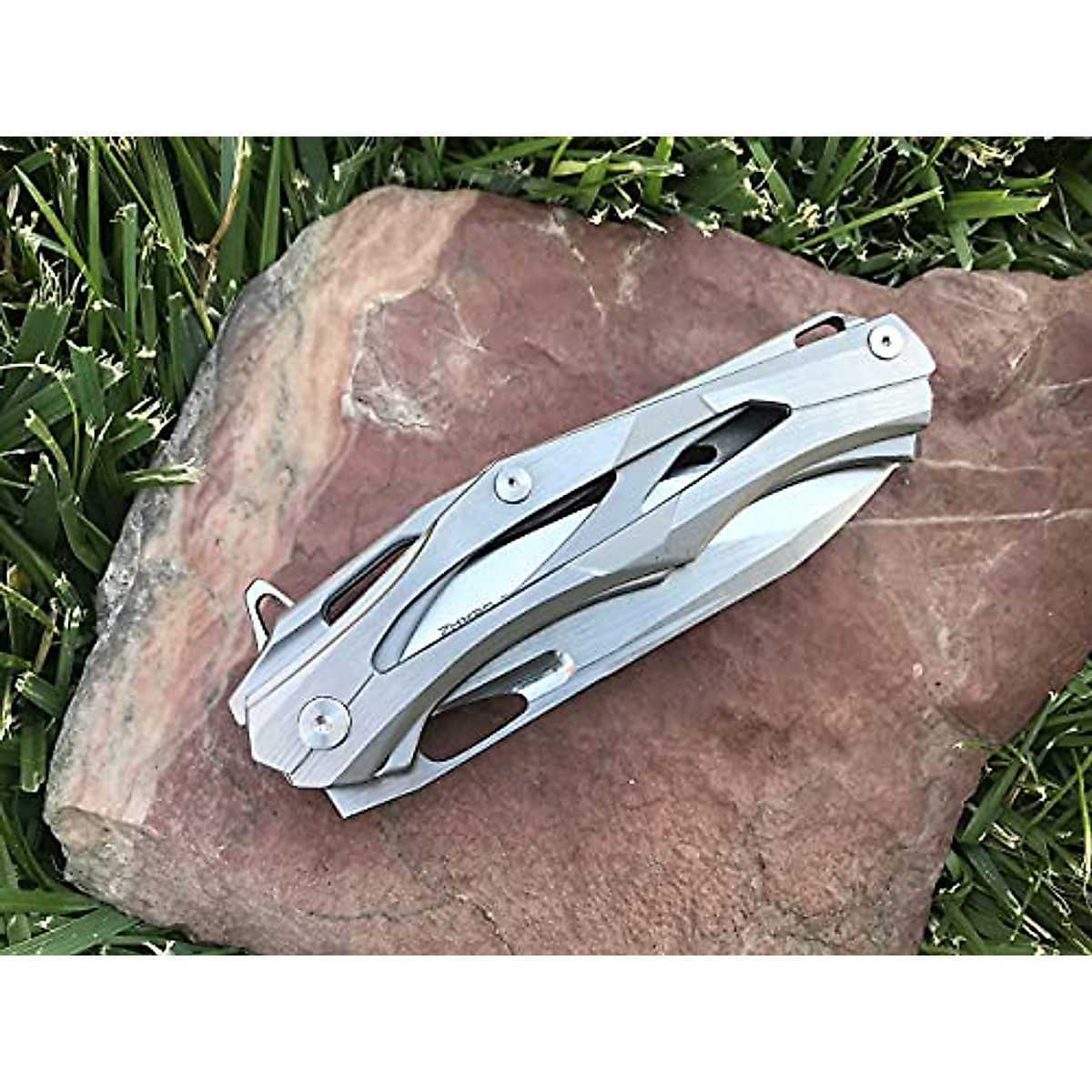 TACTICAL GEARZ SS Pocket Knife! TG Kronus, Brushed Nickel Stainless Steel Handle! Sharp 7Cr17mov Stainless Steel Blade! BallBearing! Includes Sheath!