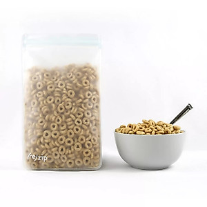 rezip 2-Piece Tall Reusable Pantry Bags | | BPA-Free, Food Grade, Leakproof, Freezer and Dishwasher Safe | (1) 6-Cup / 48-Ounce, (1) 8-Cup / 64-Ounce | Clear