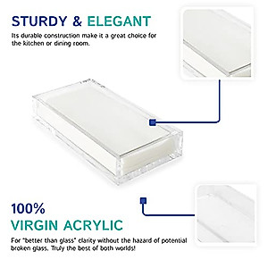Huang Acrylic Clear Rectangle Paper Napkin Holder | For Dinner, Bathrooms, Hosting, Picnics, Weddings, Parties | Long Lasting Premium Acrylic Construction