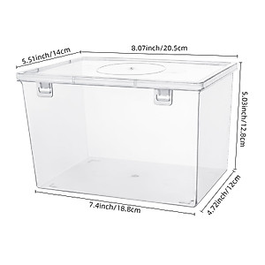 Ganydet Clear Storage Box with Lid，Plastic Bins Craft Organizers and Storage，Small Container Stackable Case Box for Cosmetic Mica Powder Bottle Nail Polish Sewing Tool 4 pack 7.4'' x 4.72'' x 5.03''