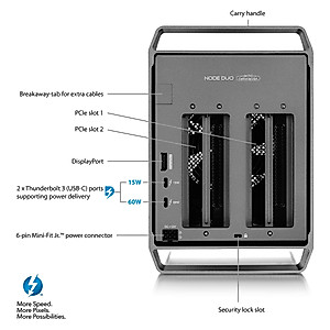 Akitio T3N2AA0002Y00U Node Duo: (Thunderbolt 3 to X2 Half Length PCIe Expansion Box) Electronics