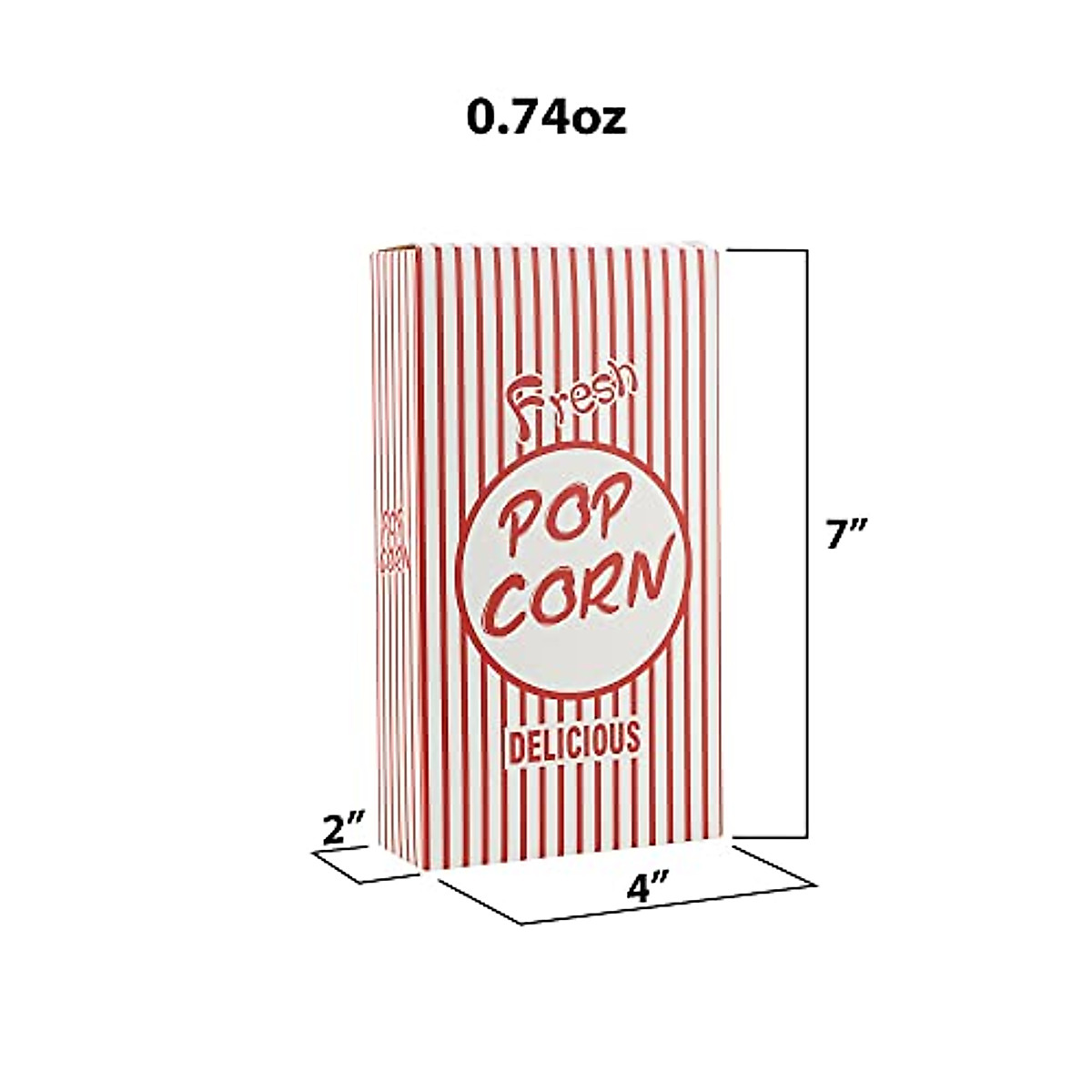 MT Products Popcorn Boxes for Party - 0.74 oz. (Pack of 50) - #1 Popcorn Buckets With Close Top - Great for Movie Theater, Circuses, and Stadium