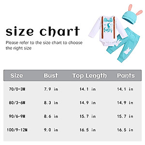 My First Easter Outfit Infant Baby Boy Long Sleeve Bow Tie Romper Bunny Pants with Hat Easter Clothes Sets Blue