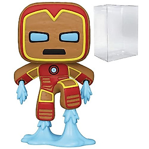 Funko POP Marvel: Holiday - Gingerbread Iron Man Pop! Vinyl Figure (Bundled with Compatible Pop Box Protector Case), Multicolored, 3.75 inches