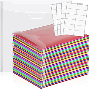 36 Pcs 12 x 12 Inch Scrapbook Paper Storage Scrapbook Paper Organizer Clear Loading Files Plastic Paper Holder with 4 Sheets Clear PVC Customizable Tabs for Holding Paper, Vinyl Paper, Photos