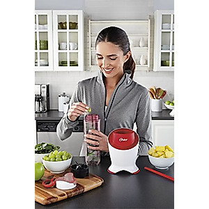 Oster MyBlend Pro Series Personal Blender with Condensation Free Bottle, Travel Clip and 4 Reusable Straws, Red, BLSTPB2-WRD