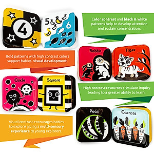 Floating Baby Bath Books – High Contrast Black and White Waterproof Bath Books for Babies 3+ Months