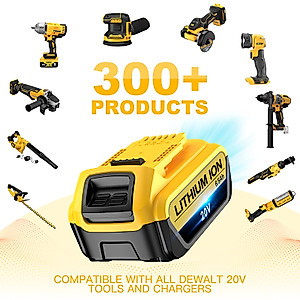 ZKpilse 2 Pack 20V 6.5Ah Batteries Replacement for 20V Max Battery Cordless Tools DCB180 DCB181 DCB200 DCB201 DCB203 DCB204 DCB205 DCB206 DCB207