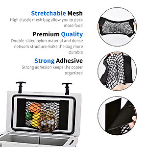Olaismln 2 Pack Cooler Storage Nets, Camping Ice Bag Organizer for Dry Storage Compatible with YETI Cooler, RTIC Cooler and Other Cooler Accessories, Durable Cooler Organizer Insert