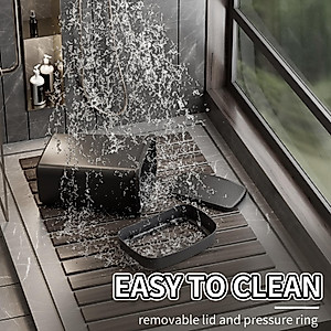 TODAYGO 2 Pack 2.6 Gallon/10 Liter Swing Top Trash Can, Small Garbage Can with Lid, Plastic Lidded Wastebasket, Black Slim Trash Bin for Bathroom, Kitchen, Bedroom, Office, Narrow Corner