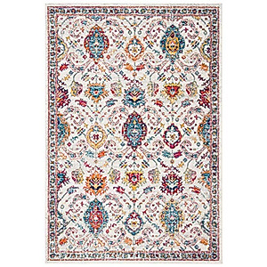 SAFAVIEH Evoke Collection 4' x 6' Cream / Orange EVK255B Boho Non-Shedding Living Room Bedroom Accent Rug