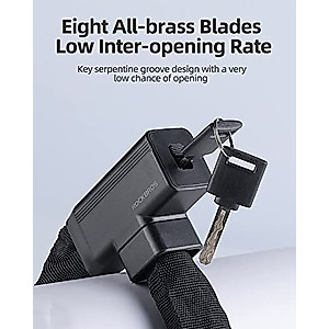 ROCKBROS Bike Chain Lock 3.18ft Heavy Duty Motorcycle Chain Locks 8mm Thick Anti-Theft Security Bicycle Lock with 2 Keys for Mountain Road Electric Bike, Motorcycles, Scooter, Door, Gates