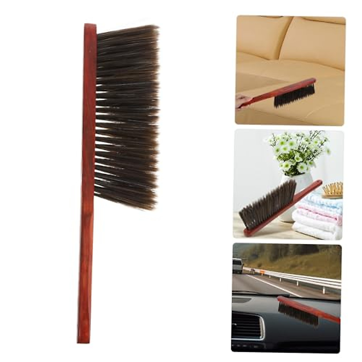 OKUMEYR Long Handle Bed Brush Car Cleaning Hand Brush Home Cleaning Brushes Cleaning Brush Whisk Broom Hand Broom Dust Remover Brush Dust Broom Small Broom Handheld Broom Wood Brown