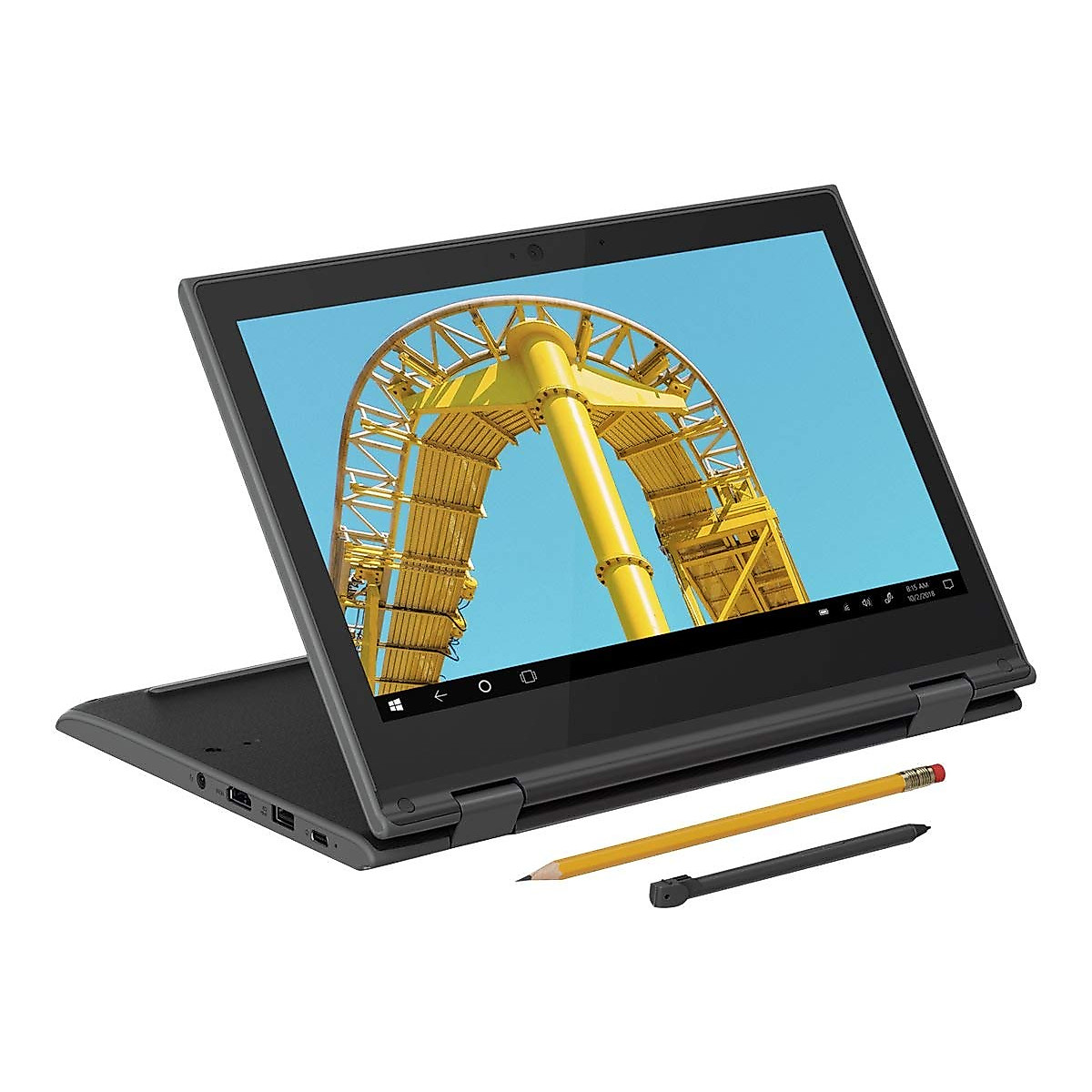 Lenovo 11.6in 2-in-1 Convertible Laptop Anti-Glare Touchscreen Display Intel Quad Core N4120 4GB RAM 64GB Storage Web Cam Windows 10 Pro Active Stylus Included