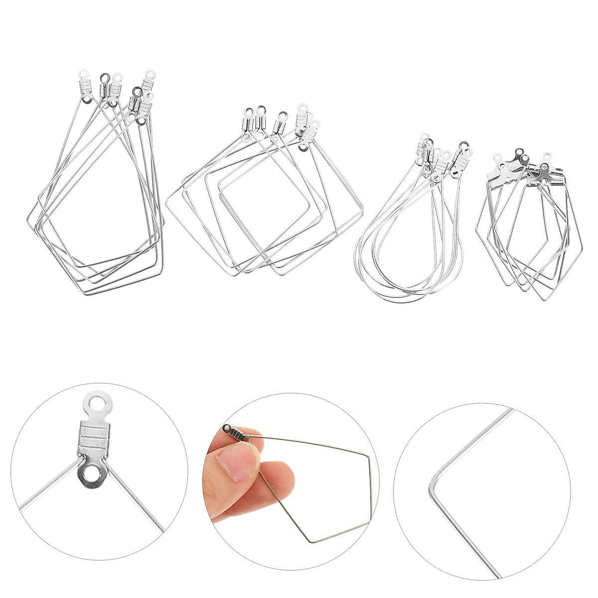 VILLCASE 3sets Earring Findings Charms Round Earring Circle Charms Jewelry Making Hoops for DIY Projects 24pcs*3