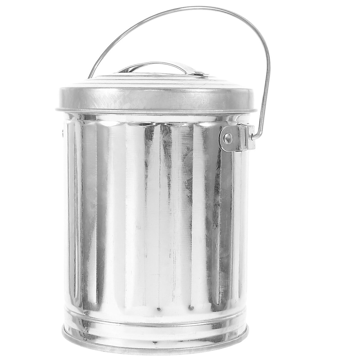 BESTOYARD Mini Desktop Trash Can with Lid Metal Rubbish Bin Tiny Garbage Can Mini Tabletop Flowerpot Pen Holder for Home Office Countertop