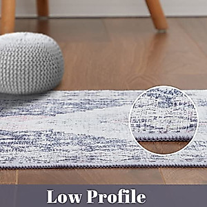 RUGSREAL Area Rug 2'x3' Machine Washable Rugs Grey Boho Rug Persian Distressed Entryway Rug Doormat Non Slip for Living Room, Bedroom, Bathroom, Kitchen, Floor Decoration Carpet Mat