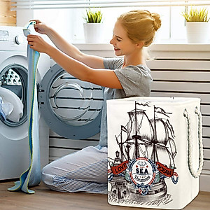 Boat Sailing Adventure Storage Basket Bin Chest Organizer for Organizing Toy Storage,Baby Kids Toys,Dog Toys,Baby Clothing,Children Books,Gift Baskets