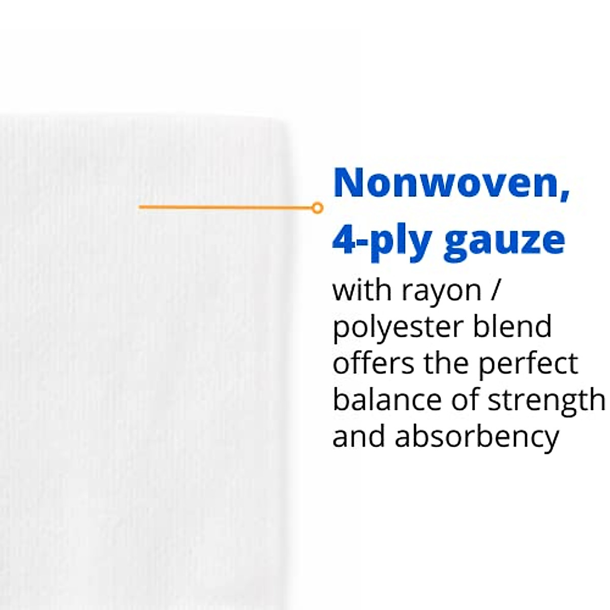 Medline Caring Non-Woven Non-Sterile Gauze Sponge, 4 x 4, 4-Ply (10 Packs of 200)