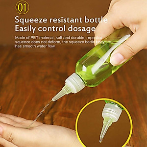 5PCS Empty Dropper Bottles Squeeze Bottles, Sharp-mouth Container with Twist Top Cap Clear Refillable Bottles, for Oil Paint Liquid Glue(10ml)