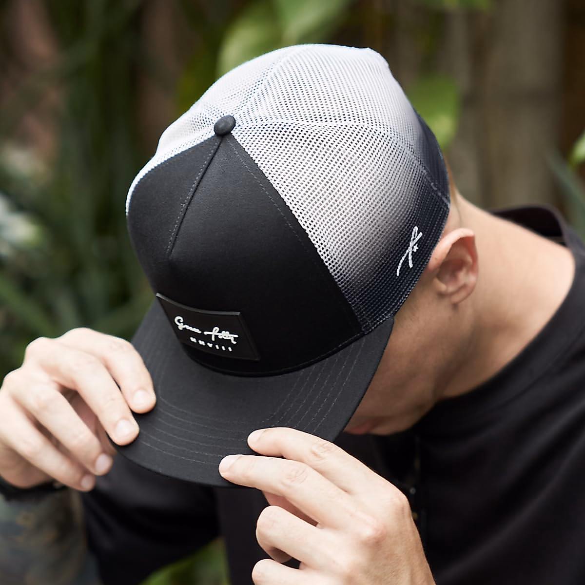 Grace Folly Trucker Hat for Men & Women. Snapback Mesh Caps (One Size, Black with Fade)
