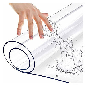 Clear PVC Desk Chair Mat Chair Mat,PVC Non-slip Transparent Rectangle Floor Protector,Home Office Anti Scratch Rolling Chair Mats,for Carpet,Under Tables,FurnitureThick 1mm,100-600cm length,Non-slip E