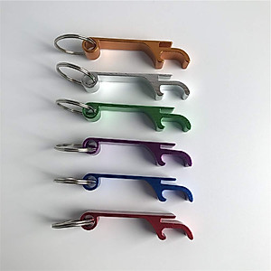 iFlyMars 6 Pieces Key Chain Beer Bottle Opener, Pocket Small Bar Claw Beverage Keychain Ring for Kitchen Wedding Party Activity