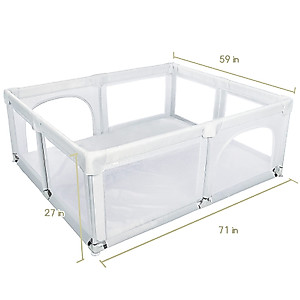 Extra Large Baby Playpen with Mat Included 70x60, Play Pens and Play Yard for Babies and Toddlers