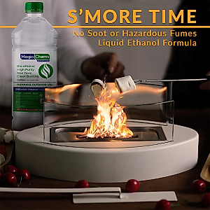 Bioethanol Fuel Tabletop Firepit (1 x 1 Lt) for Tabletop Fireplaces, Stoves and Burners, Bioethanol Fuel for Fireplaces and Fire Pits (1 Pack 1.06 Quart)