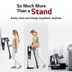 LG CordZero Cordless Stick Vacuum Cleaner, Hard Floor, Carpet, Upholstery, Car, Pet Hair, Powerful Suction, Extra Battery, Up to 80 Min, Lightweight, Handheld, A907GMS