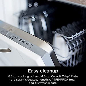 Ninja OL501 Foodi 6.5 Qt. 14-in-1 Pressure Cooker Steam Fryer with SmartLid, that Air Fries, Proofs & More, with 2-Layer Capacity, 4.6 Qt. Crisp Plate & 25 Recipes, Silver/Black