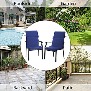 Enipate 2 Pack Outdoor High Back Chair Cushion, Weather Resistant Adirondack Rocking Chair Cushions, Foam Patio Furniture Replacement Cushion