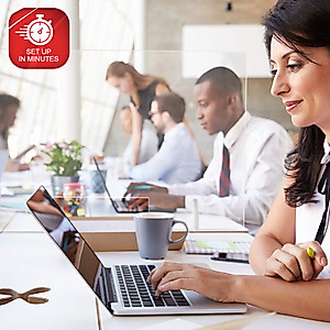 Countertop Desk Sneeze Guard- Protective Partition, Plexiglass Shield Barrier for Coughing, Sneezing, Droplets - Acrylic Divider Panel