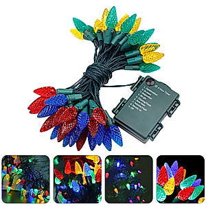 SOLUSTRE Outdoor Decor Strawberry String Lights LED Christmas Tree Hanging Lights Christmas Night Lights for Wedding Party Bedroom Outdoor Decoration (No Battery) Led String Lights