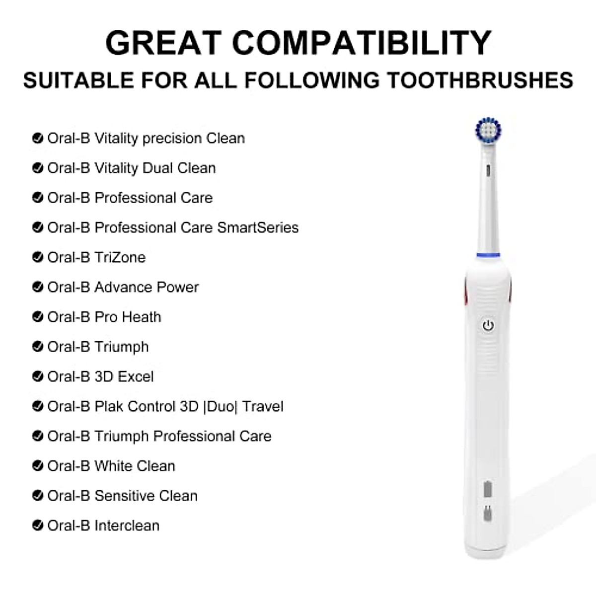 Toothbrush Heads Compatible with Oral B, 8 Pack Professional Electric Toothbrush Replacement Heads Medium Soft Dupont Bristles Precision Clean Brush Heads Refills