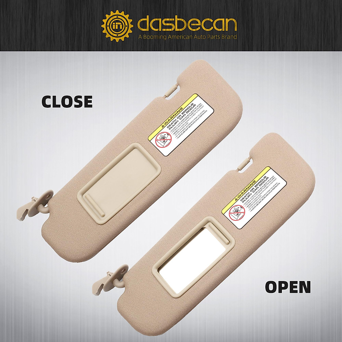 Dasbecan Beige Left Driver Side Sun Visor Compatible with Hyundai Elantra 2011 2012 2013 2014 2015 Replaces# 852103X000TX