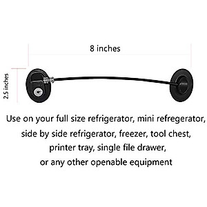 REZIPO - Refrigerator Door Lock with 2 Keys, File Drawer Lock, Freezer Door Lock and Child Safety Cabinet Lock by REZIPO Black