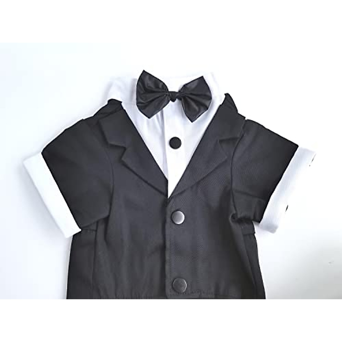 PAWSINSIDE Dog Tuxedo Pet Tuxedo Shirt with Black Bowtie Formal Suit Costume for Wedding Party (X-Large, Black-Collarless)