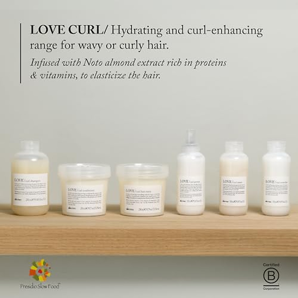 Davines LOVE Curl Shampoo | Wavy & Curly Hair Shampoo | Smooth and Moisturize Curls with Almond Extract | 8.45 fl oz