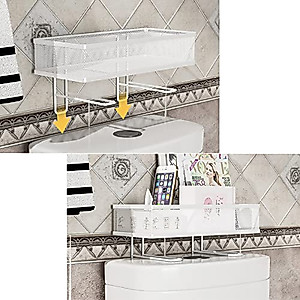 Vicosey Over The Toilet Storage,Over The Toilet Storage Shelf,Multifunctional Toilet Rack,Great for a Dorm,No Drilling for Space Saver with Wall Mounting Design,White