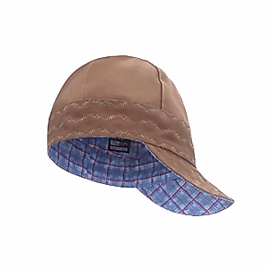 BOCOMAL Welding Cap HRC2 Flame Resistant 10OZ Durable Cotton Duck 2 Sided 6 Pannel Welder Hats 7 3/8 Brown