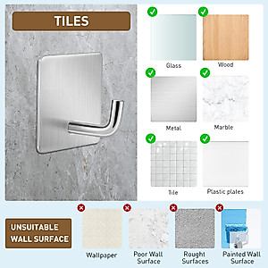 Adhesive Wall Hooks for Fire Blankets - Mondoshop Waterproof Stainless Steel Hooks for Home Office and Outdoor Hanging, Max Load Capacity 6.6 lbs