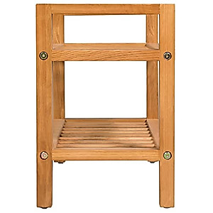 Youuihom Shoe Rack, Shoe Shelf Storage Organizer, for Entryway and Closet Hallway, Shoe Rack with 2 Shelves Solid Oak Wood 19.7"x10.6"x15.7"