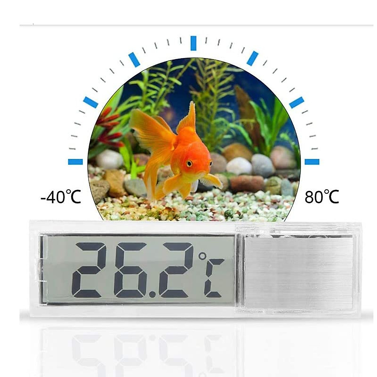 Acxico 2Pcs LCD 3D Digital Electronic Temperature Measurement Fish Tank Temp Meter Aquarium Thermometer Temperature Control Accessories